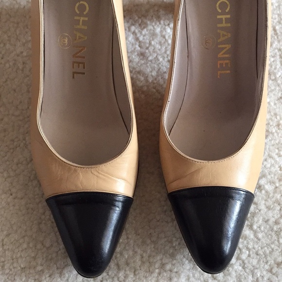 CHANEL | Shoes | Authentic Vintage Chanel Beige And Black Shoe | Poshmark